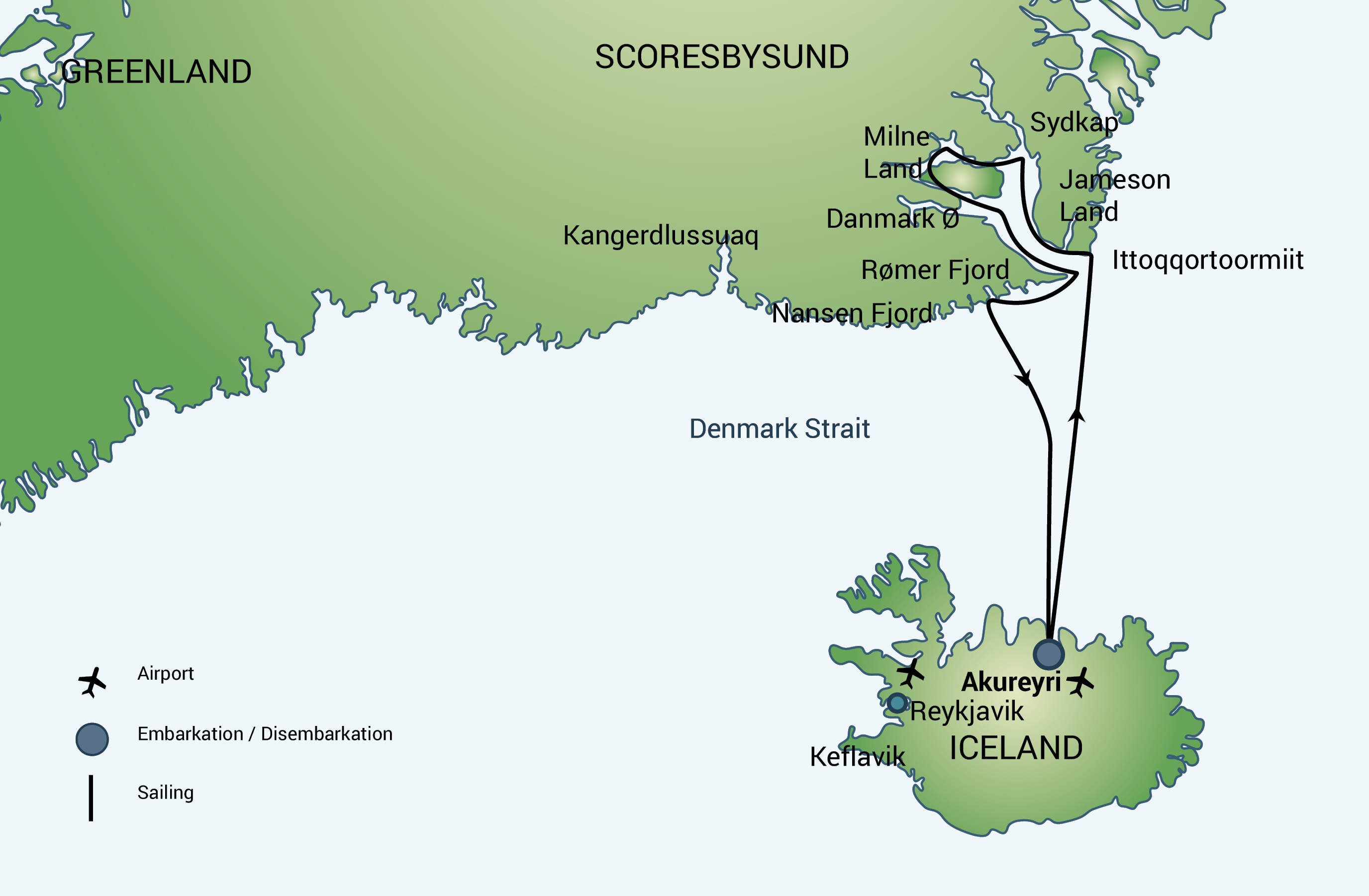 Ost-Grönland: Scoresbysund und Nordlichter